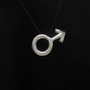 Male Symbol Pendant Mars Symbol Necklace Man Symbol Solid - Etsy
