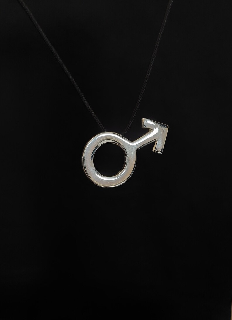 Male Symbol Pendant Mars Symbol Necklace Man Symbol Solid - Etsy