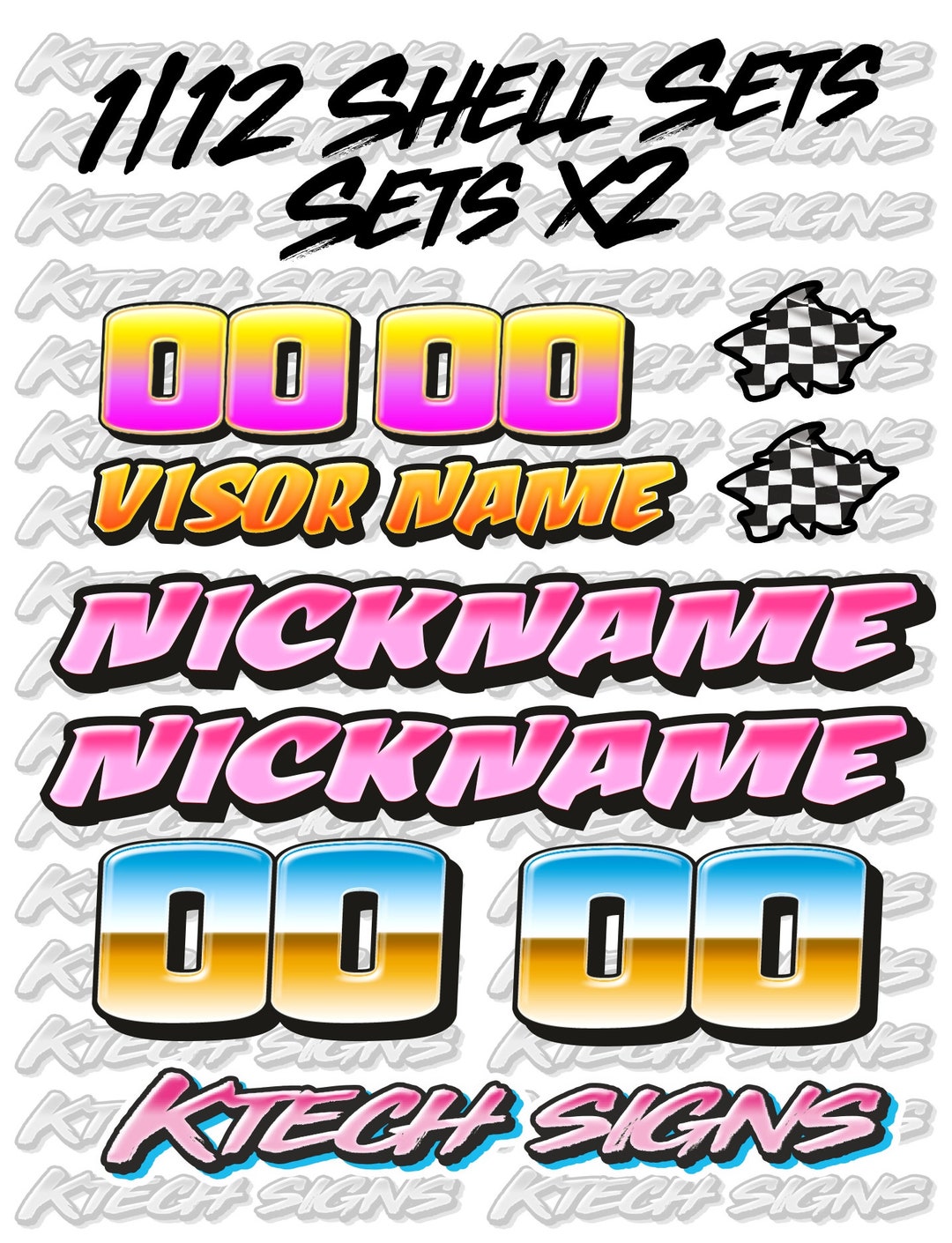 14 X Banger Stickers - Set Mardave Kamtec Decals Banger Stock Car RC ...