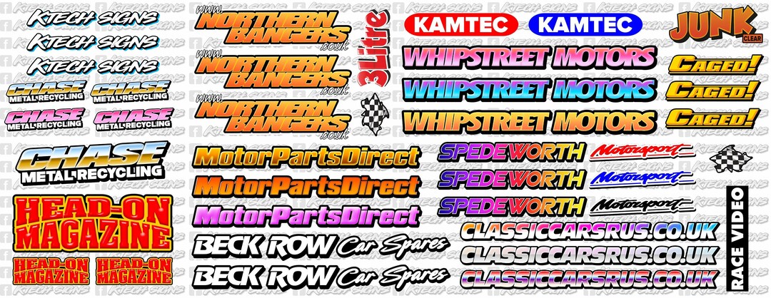 Rc Banger 1/12 Filler Sheet Stickers Mardave Kamtec Decal Banger Stock ...