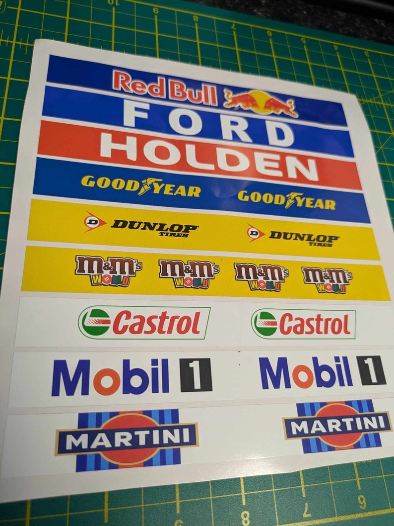 Scalextric Slot Car Decal Sticker Sheet - Model Racing 1/32 1/24 - 9x ...
