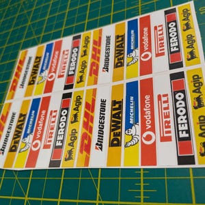 Slot Car Scalextric Small Model Racing Barrier Building Mixed Sticker ...