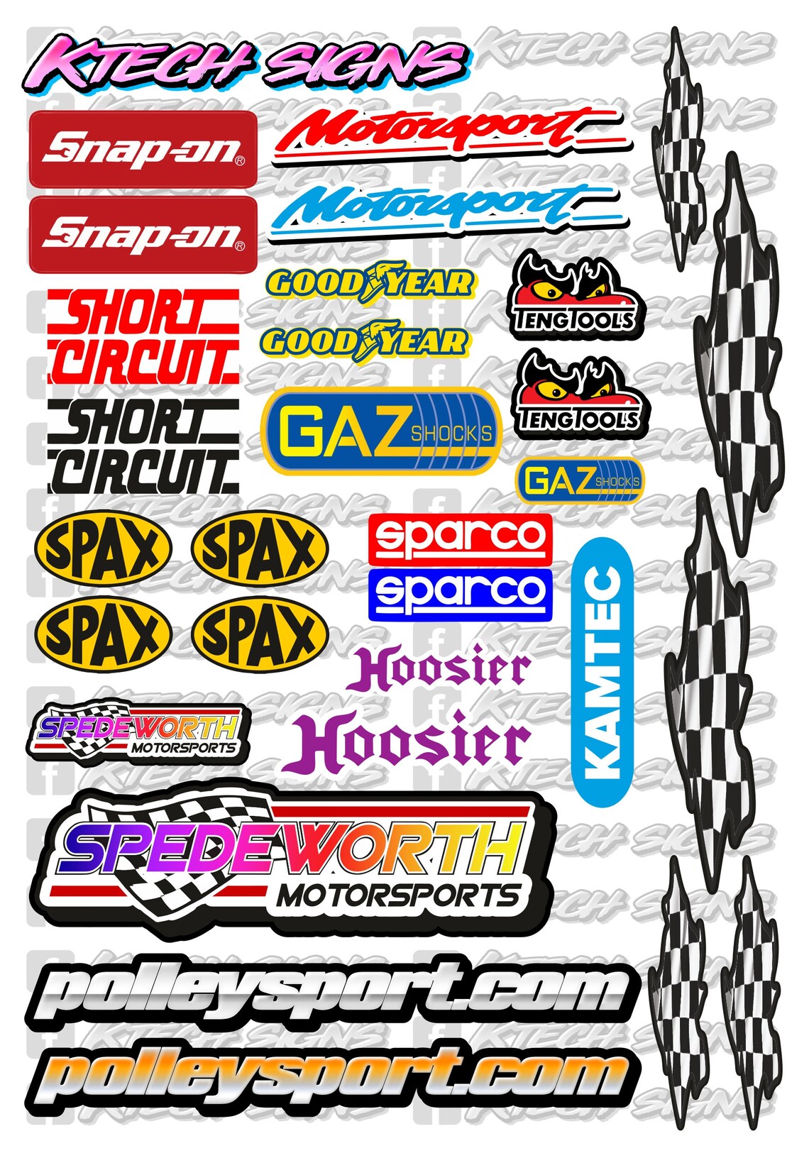 Rc Stock Car Hot Rod 1/12 A5 Filler Sheet Stickers Mardave Kamtec Decal ...