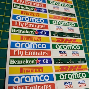 Slot Car Scalextric Small Model Racing Barrier Building Mixed Sticker ...