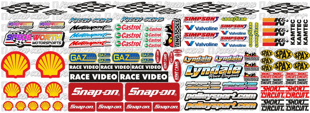 Rc Stock Car Hot Rod Brisca 1/12 1/10 Filler Sheet Stickers Mardave ...