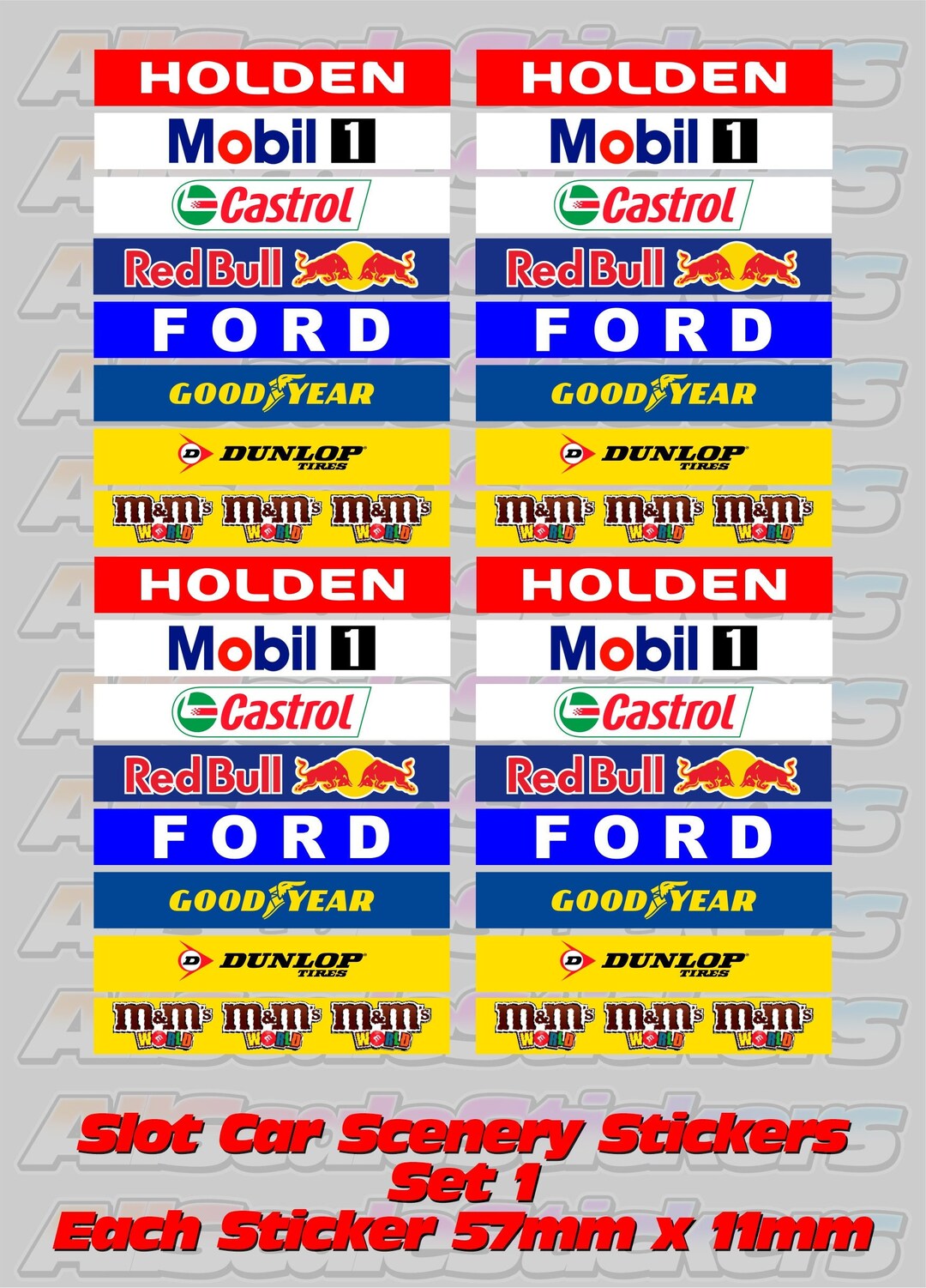 Slot Car Scalextric Small Model Racing Barrier Building Mixed Sticker ...