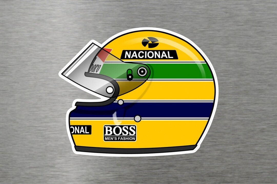 Ayrton Senna Helmet Sticker Decal McLaren F1 Formula One Motor Racing ...