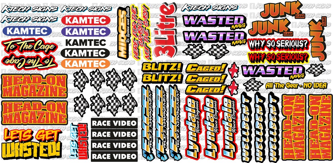 Rc Banger 1/12 Filler Sheet Stickers Mardave Kamtec Decal Banger Stock ...