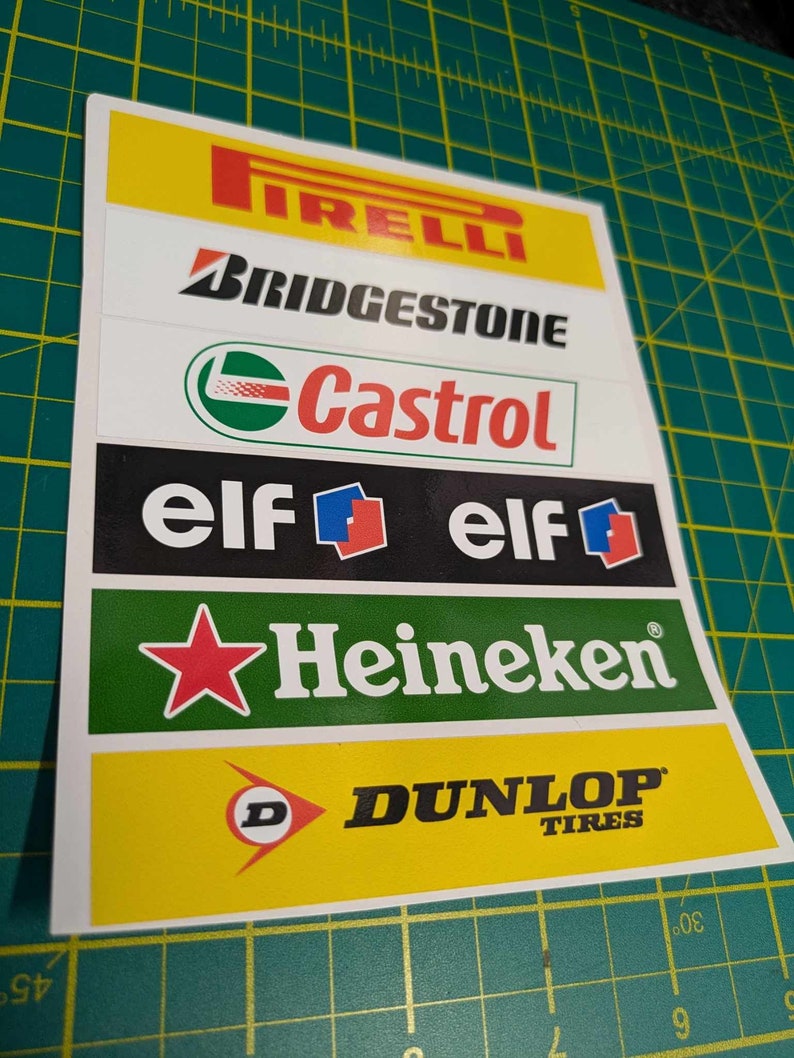 Scalextric Slot Car Decal Sticker Sheet - Model Racing 1/32 1/24 - 6x ...