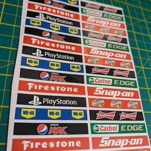 Slot Car Scalextric Small Model Racing Barrier Building Mixed Sticker ...