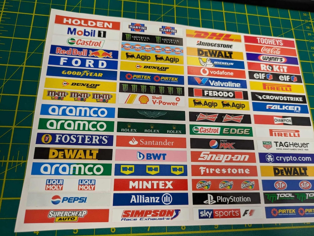 Scalextric Slot Car Decal Sticker Sheet - Model Racing 1/32 1/24 - 64x ...