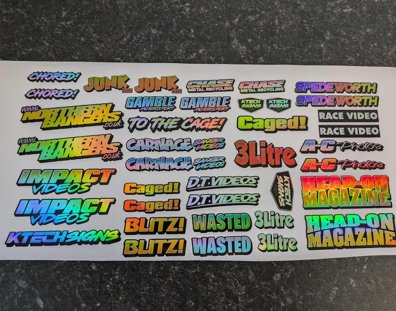 Holographic Rc Banger 1/12 Filler Sheet Stickers Mardave Kamtec Decal ...