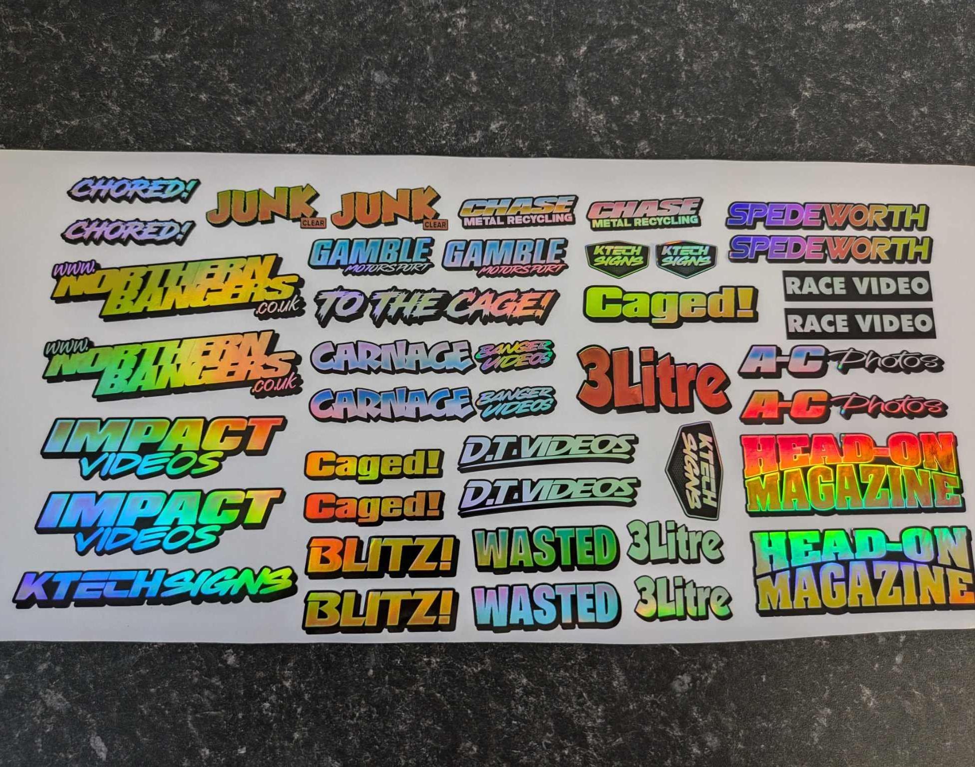 Holographic Rc Banger 1/12 Filler Sheet Stickers Mardave Kamtec Decal ...