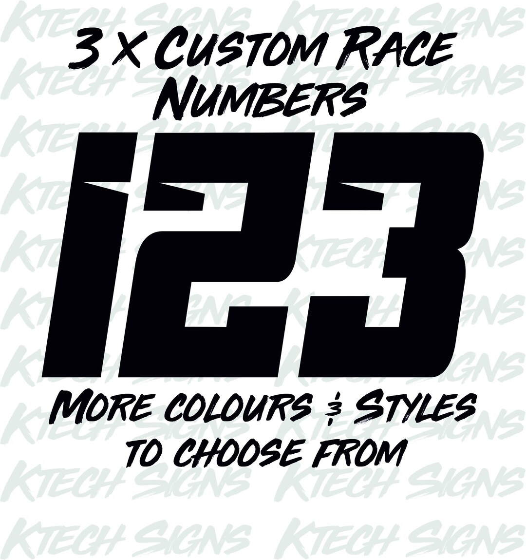 3 X Custom Race Numbers Vinyl Stickers Decals - Motorsport Motorcycle ...