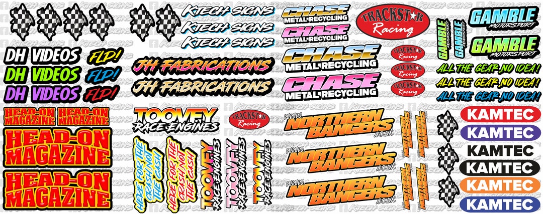 Rc Banger 1/12 Filler Sheet Stickers Mardave Kamtec Decal Banger Stock ...