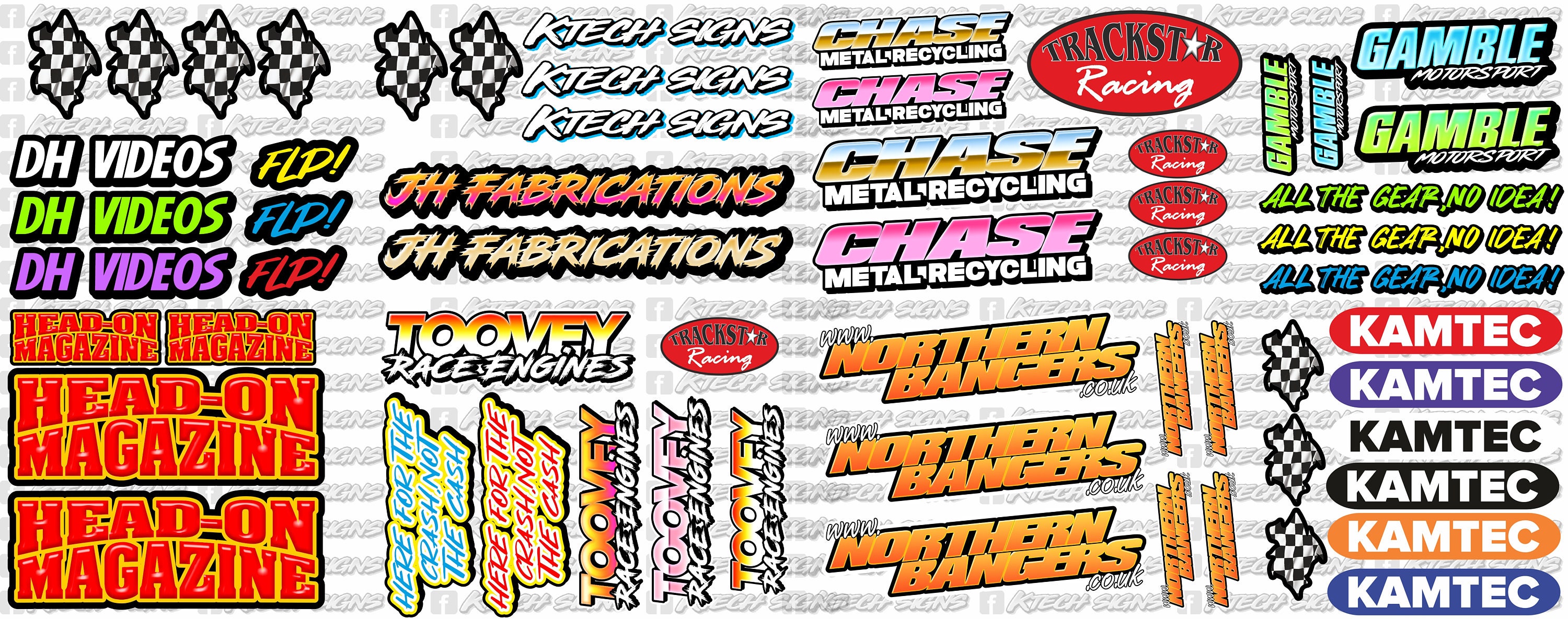 Rc Banger 1/12 Filler Sheet Stickers Mardave Kamtec Decal Banger Stock ...