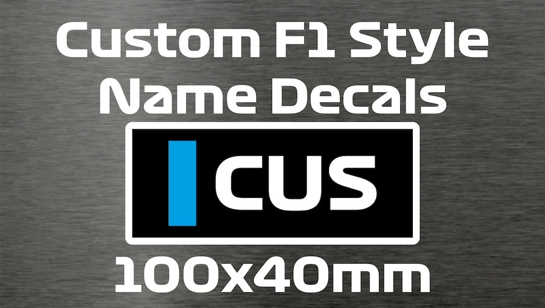 Custom F1 Style Name Decal F1 Formula One Motor Racing X2 - Etsy UK