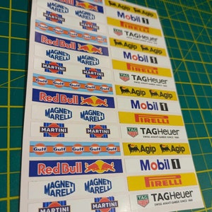 Slot Car Scalextric Small Model Racing Barrier Building Mixed Sticker ...