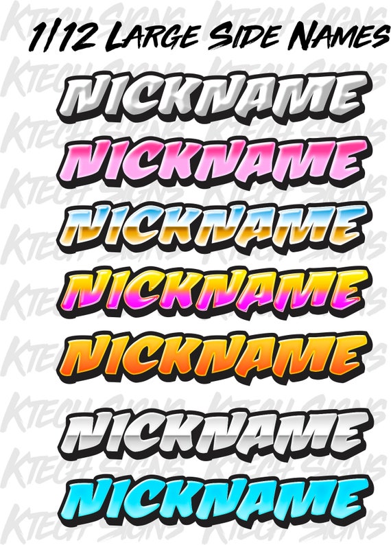 24 X Nickname Rear Arch 1/12th Oval Mardave Kamtec Decals | Etsy