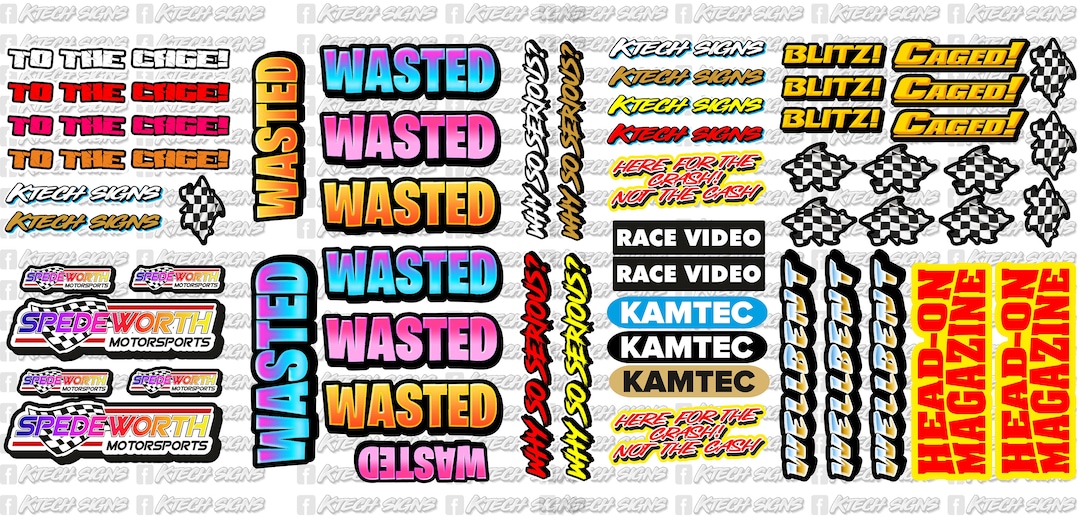 Rc Banger 1/12 Filler Sheet Stickers Mardave Kamtec Decal Banger Stock ...