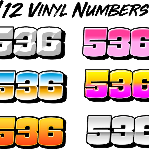 Race Car Numbers Decals - Etsy UK