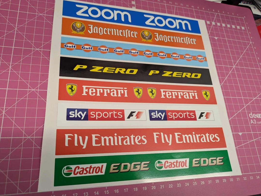 Scalextric Slot Car Decal Sticker Sheet - Model Racing 1/32 1/24 - 8x ...