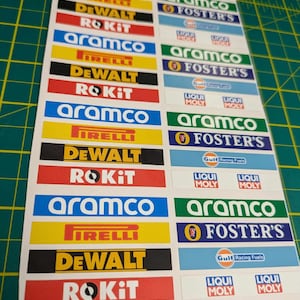 Slot Car Scalextric Small Model Racing Barrier Building Mixed Sticker ...