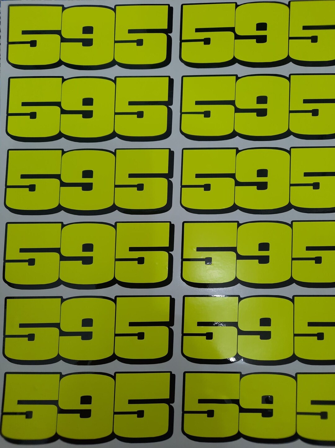 12 X Fluorescent Yellow Doors Numbers 1/12th Oval Mardave Kamtec Decals ...