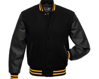 Unisex Varsity Jacket Baseball Letterman Jackets Wool Body Genuine ...