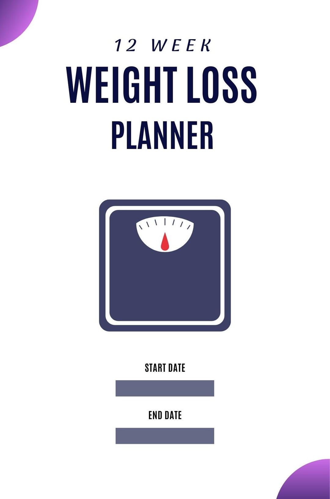 12 Week Weight Loss Planner - Etsy