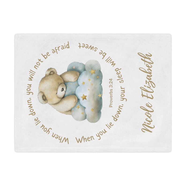 Personalized Bible Verse Minky Blanket When You Lie Down Scripture From ...