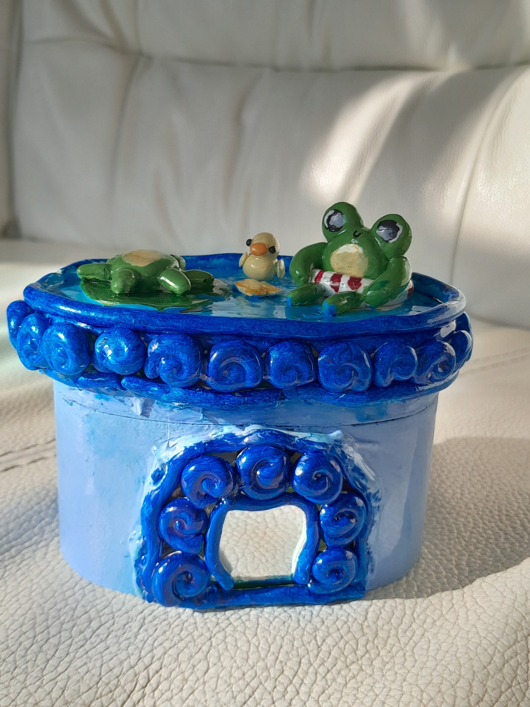 Cute Clay Frog Pool Jewellery Box - Etsy
