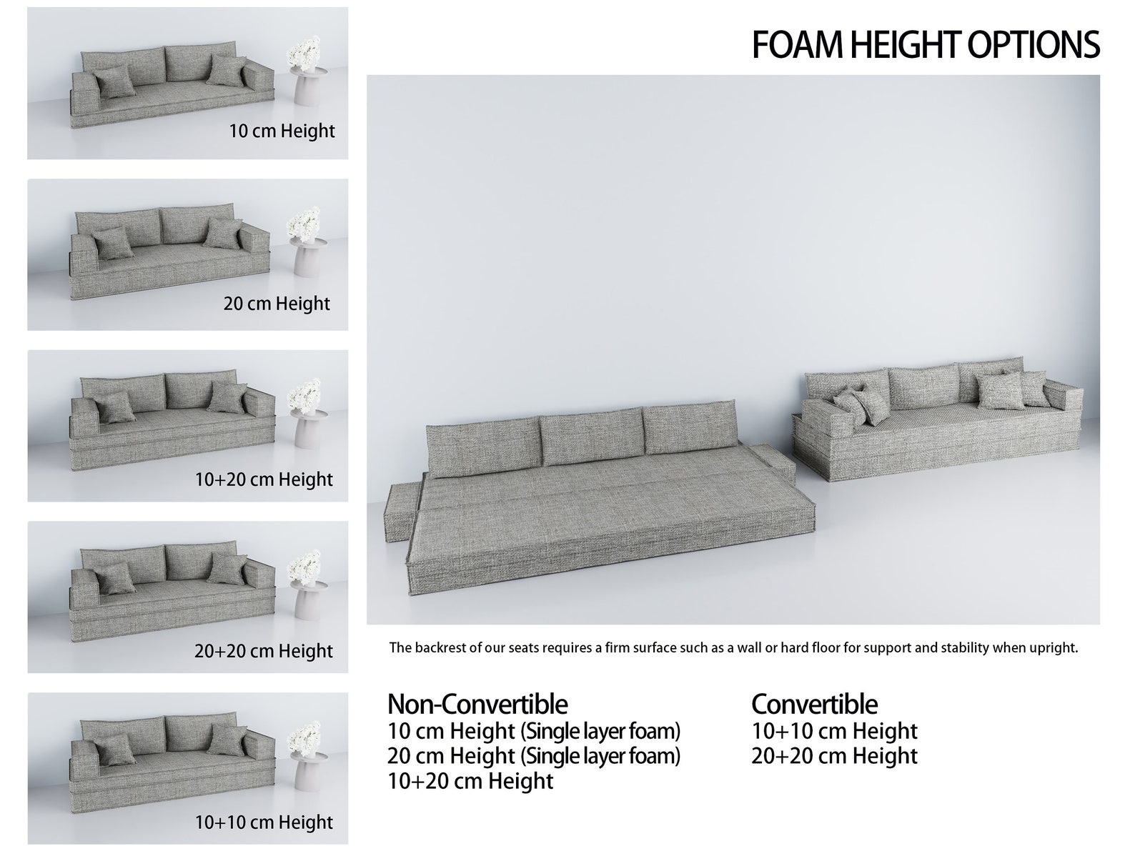 Modular Floor Sofa, Custom Floor Seating, Floor Sectional, Seat Bed for ...