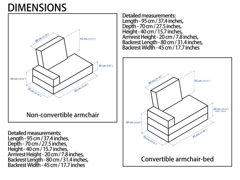 Transformable Foam Sofa Chair | Customizable, Child-safe Design - Etsy