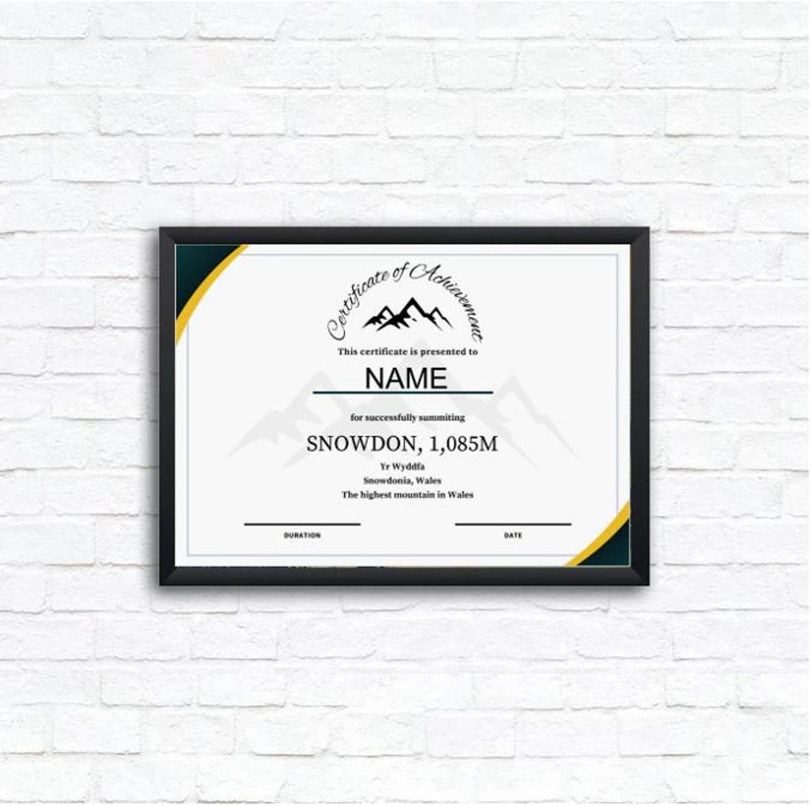 Mount Snowdon Summit Certificate Instant Download A4 PDF - Etsy