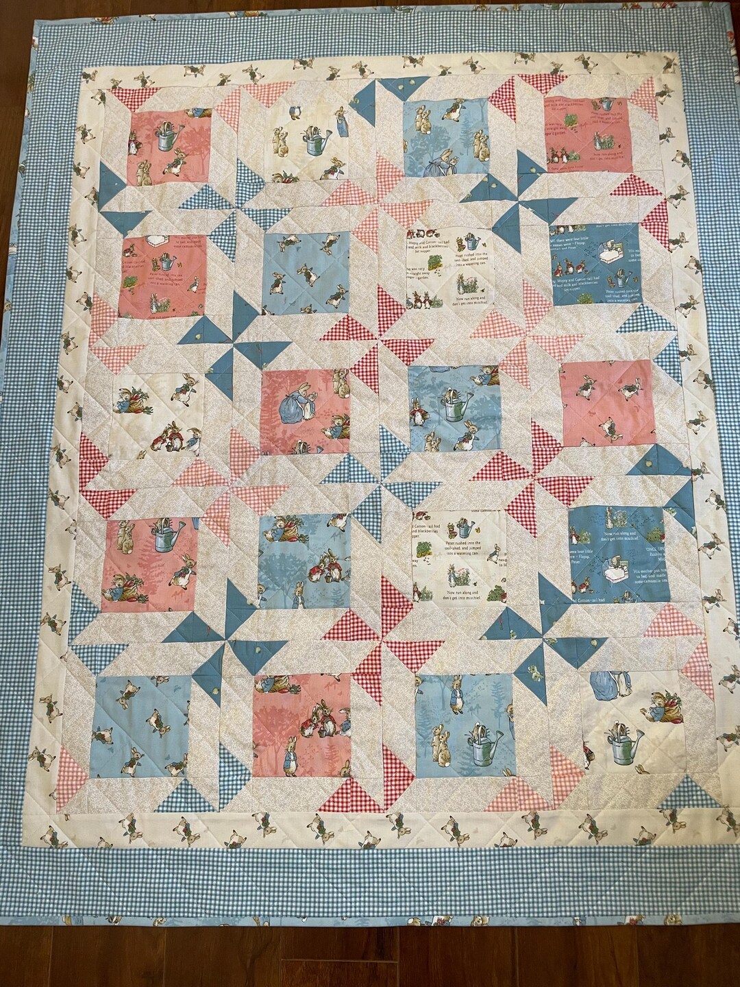 Peter Rabbit Quilt, Gender Neutral Baby Quilt, Baby Quilt, Handmade ...
