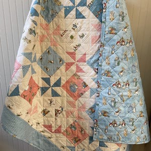Peter Rabbit Quilt, Gender Neutral Baby Quilt, Baby Quilt, Handmade ...
