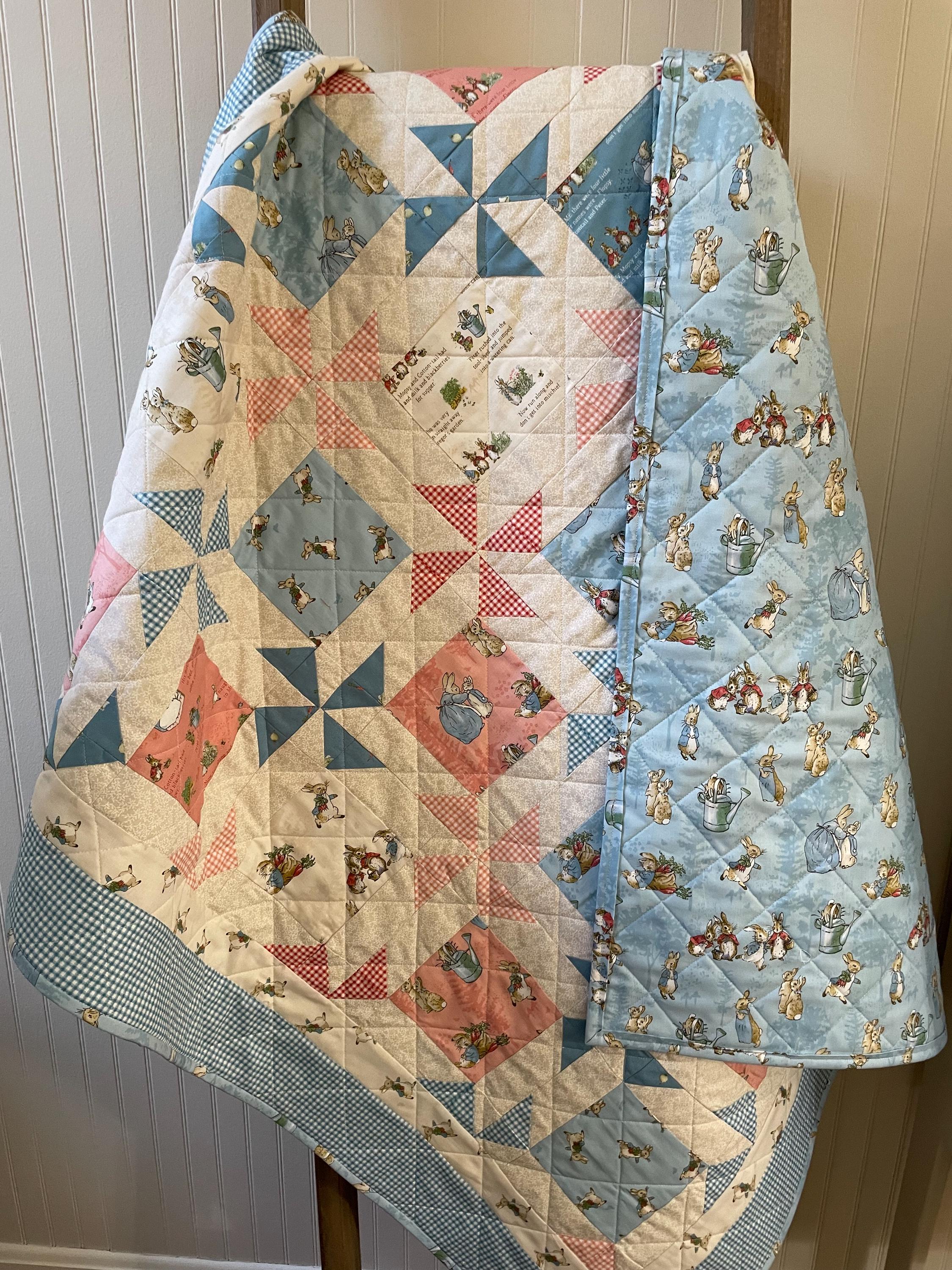 Peter Rabbit Quilt, Gender Neutral Baby Quilt, Baby Quilt, Handmade ...