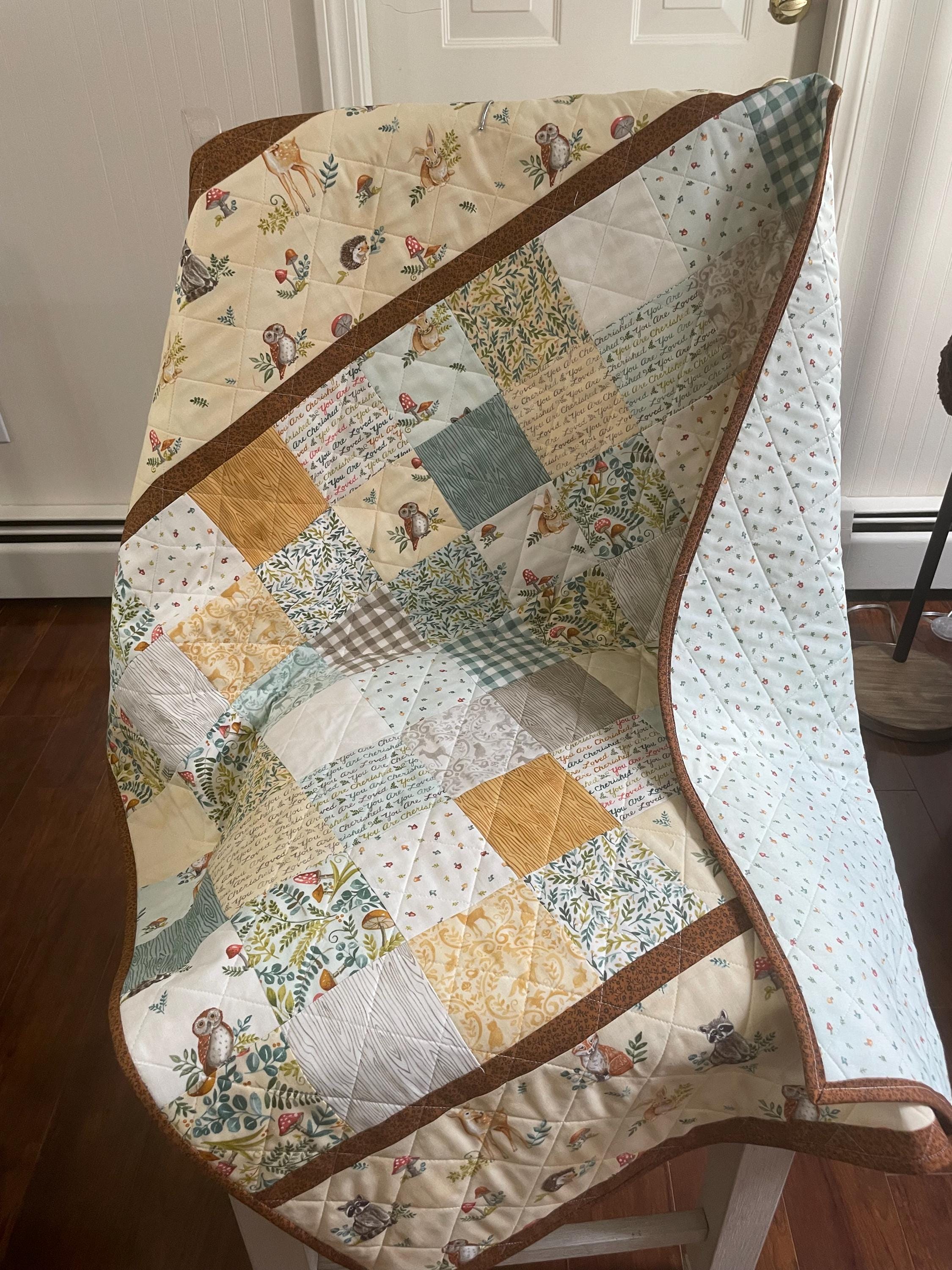 Gender Neutral Baby Quilt, Handmade Baby Quilt, Woodland Baby Quilt ...