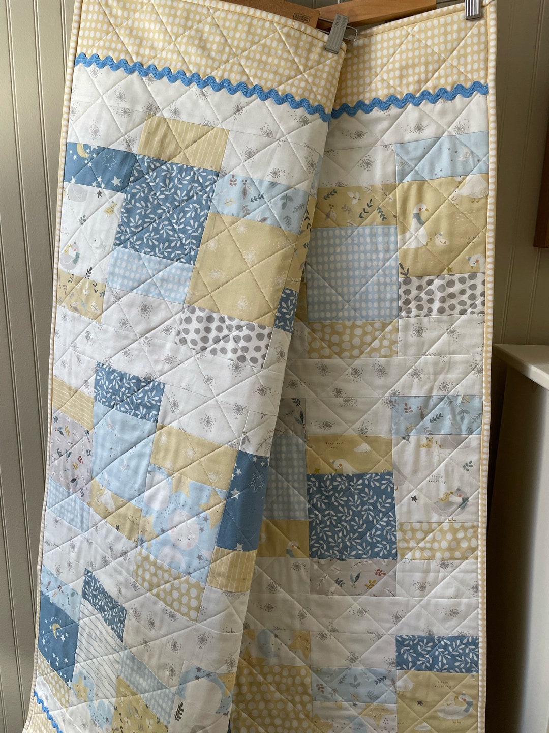 Gender Neutral Baby Quilt, Handmade Baby Quilt, Duckling Baby Quilt ...