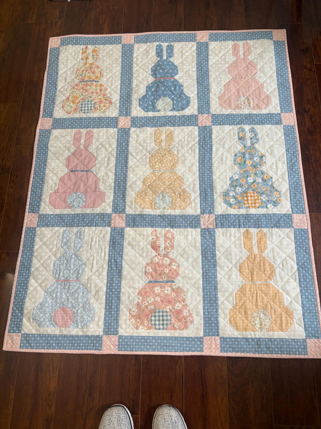Gender Neutral Baby Quilt, Handmade Baby Quilt, Bunny Quilt, Baby ...