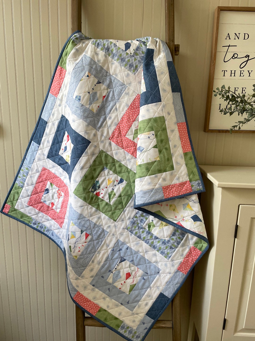 CLEARANCE - Kite Baby Quilt/gender Neutral Baby Quilt/keepsake Baby ...