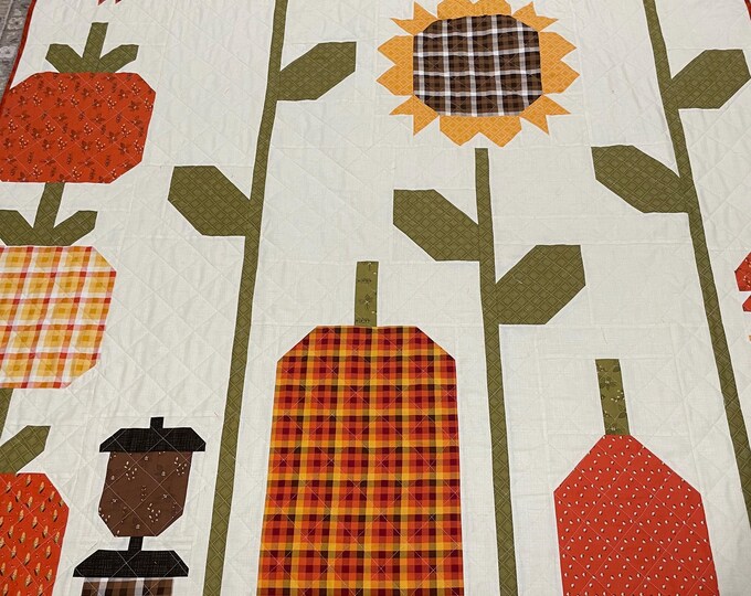 Fall Quilt, Handmade Fall Quilt, Pumpkin Quilt, Sunflower Quilt, Home ...