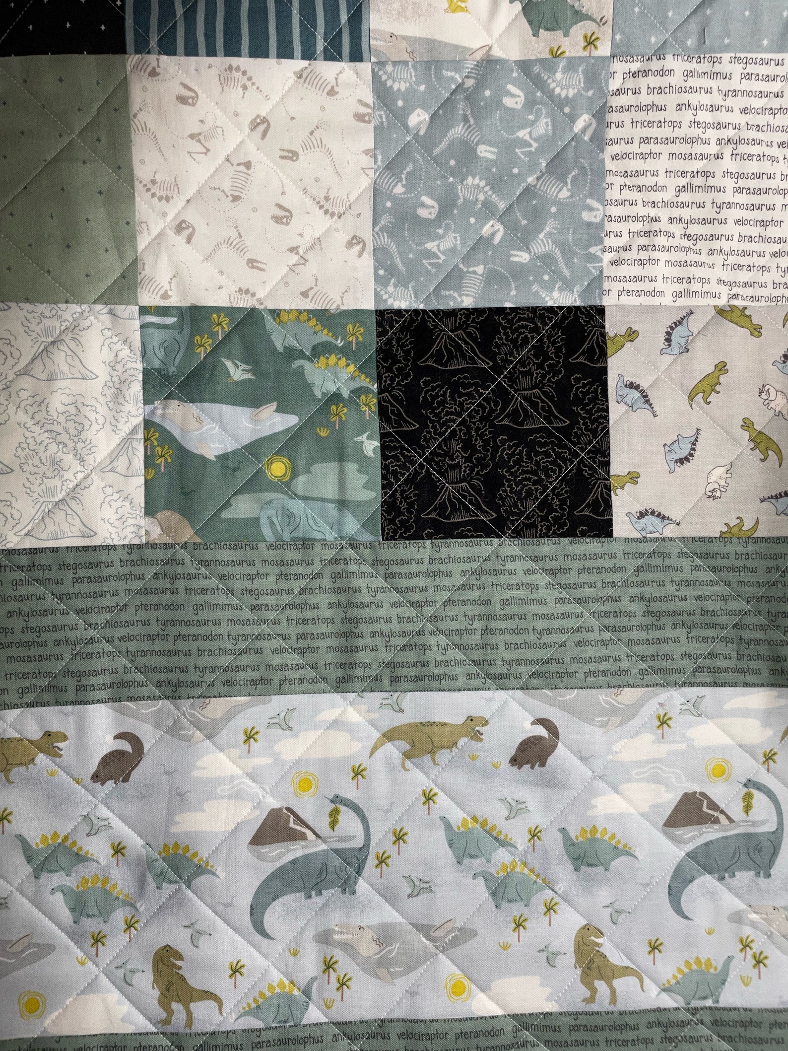 Dinosaur Baby Quilt, Dinosaur Toddler Quilt, Handmade Baby Quilt, Baby ...