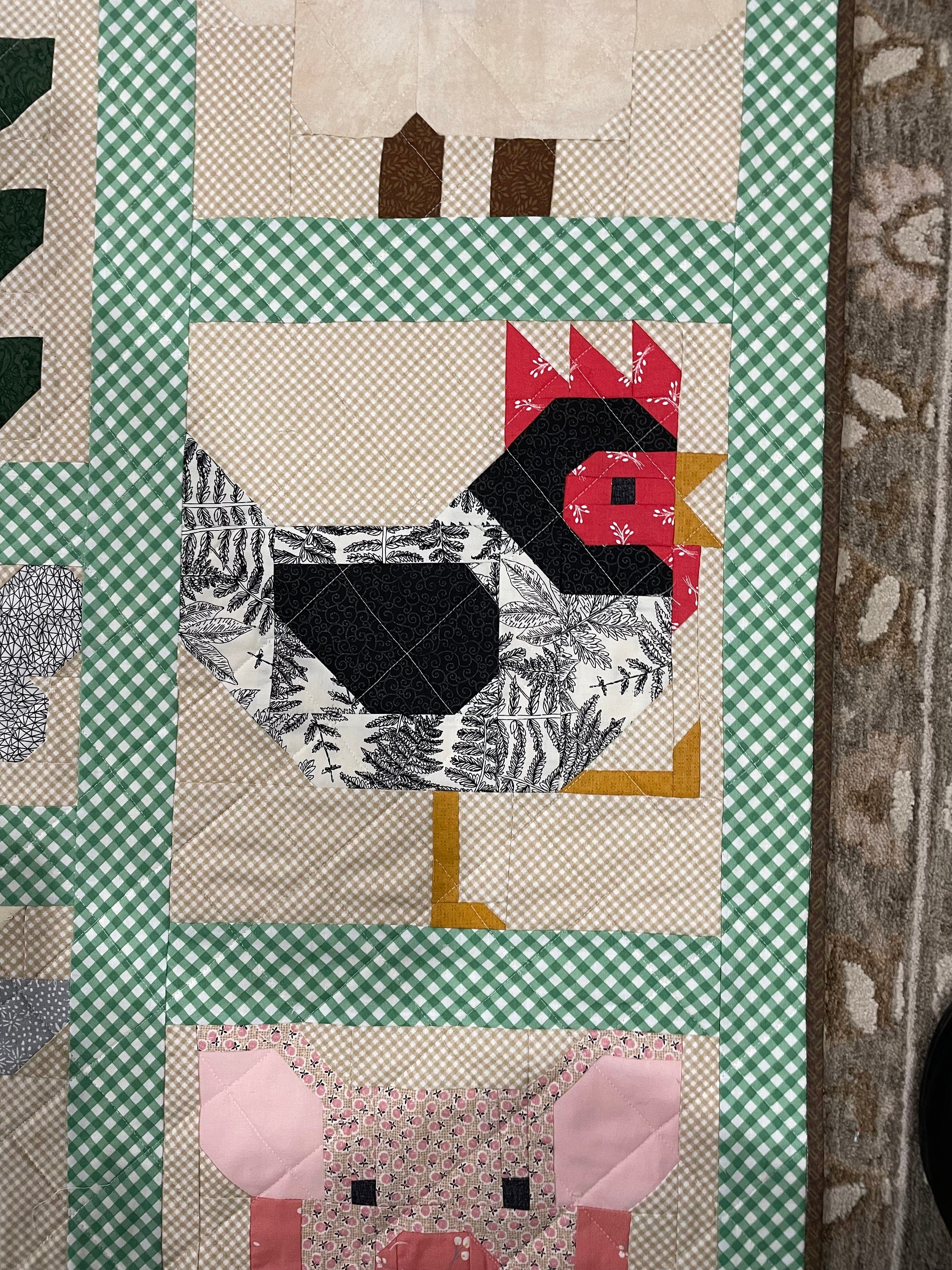 Farm Animal Quilt, Handmade Baby Quilt, Toddler Quilt, Baby Nursery ...