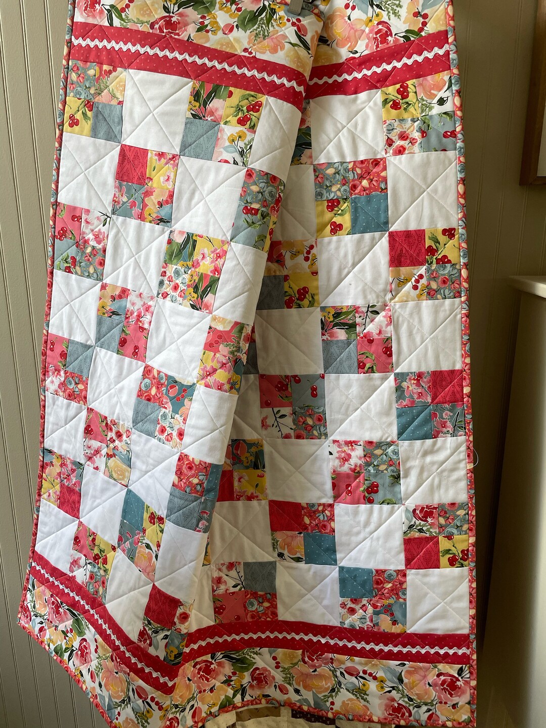 Baby Girl Quilt, Patchwork Baby Quilt, Handmade Baby Quilt, Toddler ...