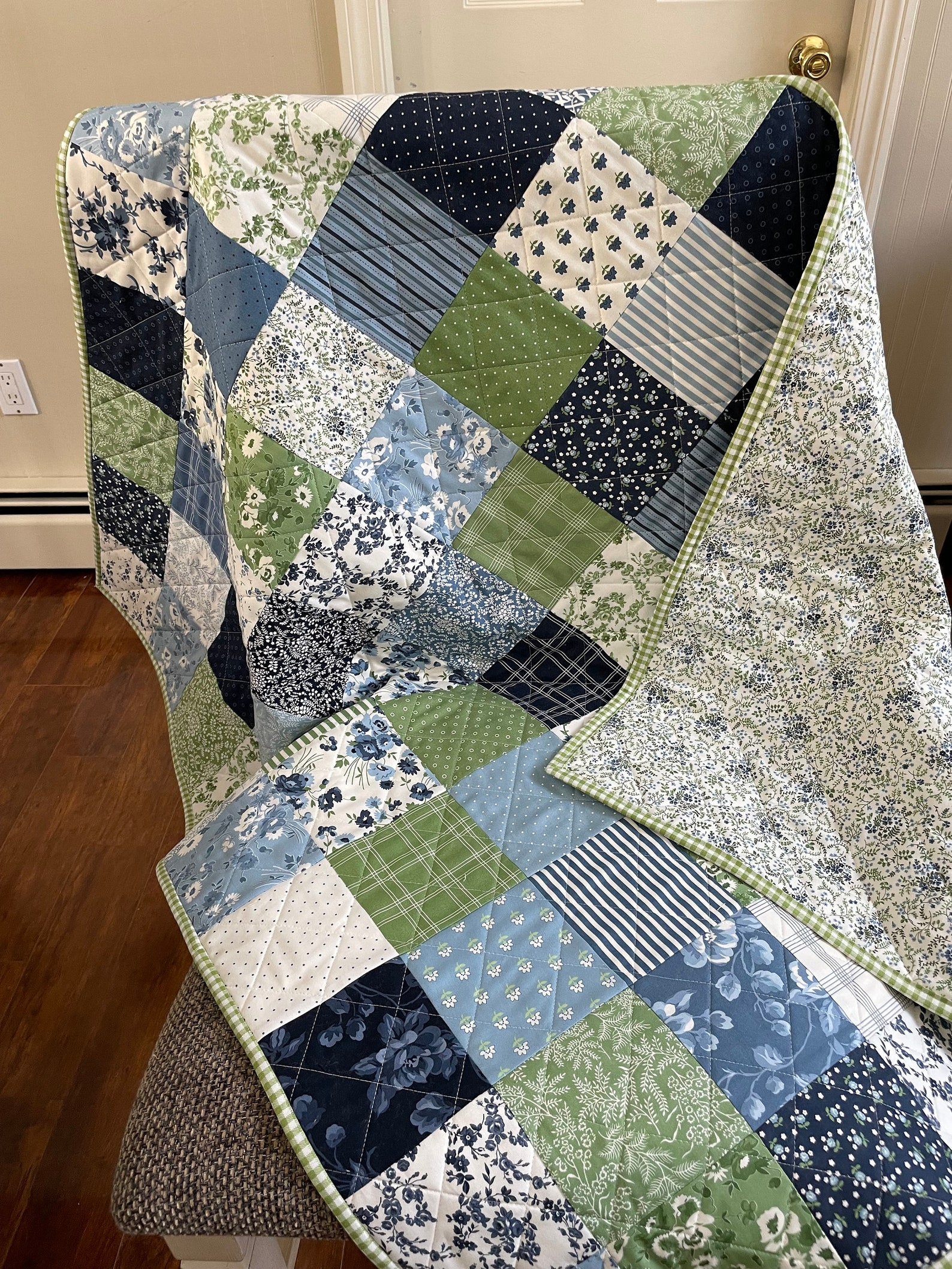 Gender Neutral Baby Quilt, Handmade Baby Quilt, Toddler Quilt, Baby ...
