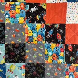 Baby Boy Quilt, Handmade Baby Quilt, Baby Shower Gift, Baby Gift, Outer Space Baby Quilt, Modern ...