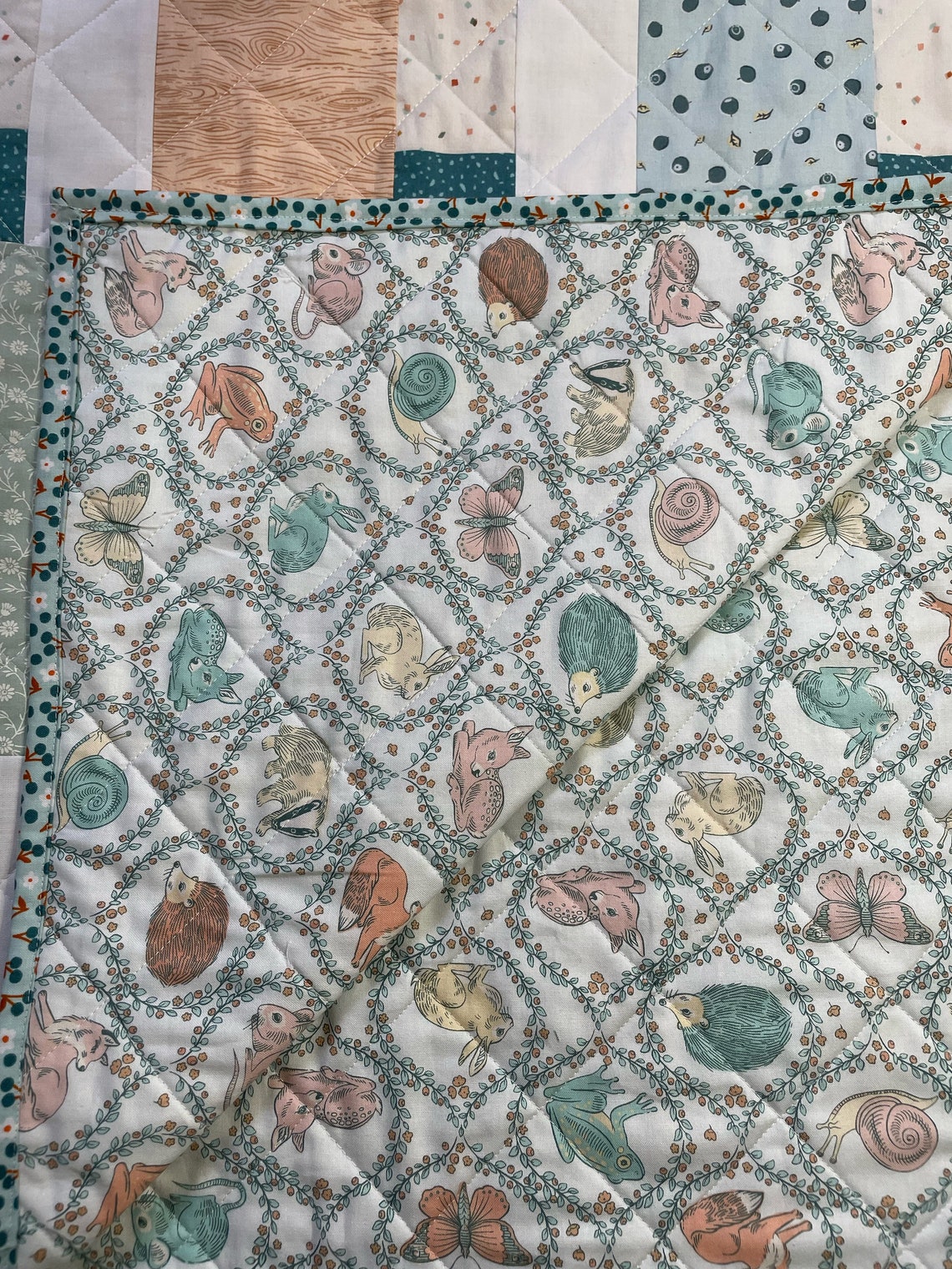 Handmade Baby Quilt, Fauna Baby Quilt, Animal Baby Quilt, Gender ...