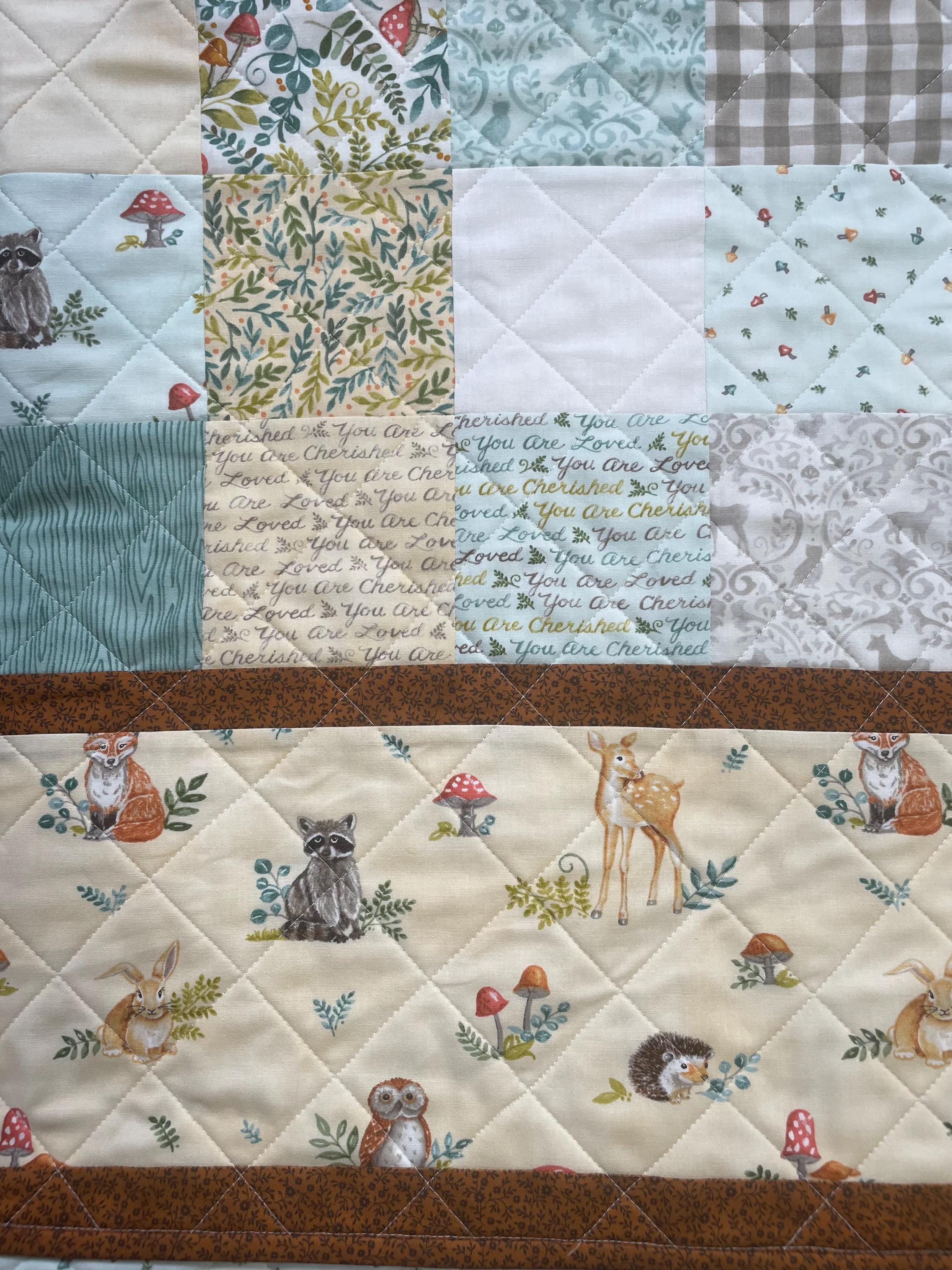 Gender Neutral Baby Quilt, Handmade Baby Quilt, Woodland Baby Quilt ...